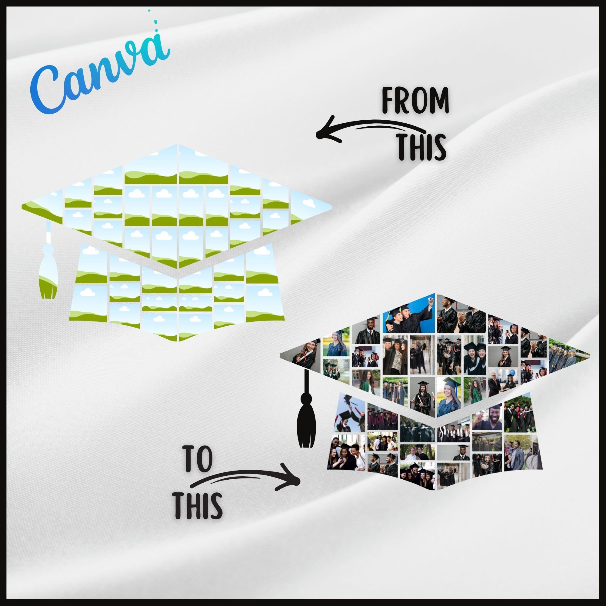 Graduation Cap Photo Collage 38 Pcs Graduation Cap Photo Collage Canva ...