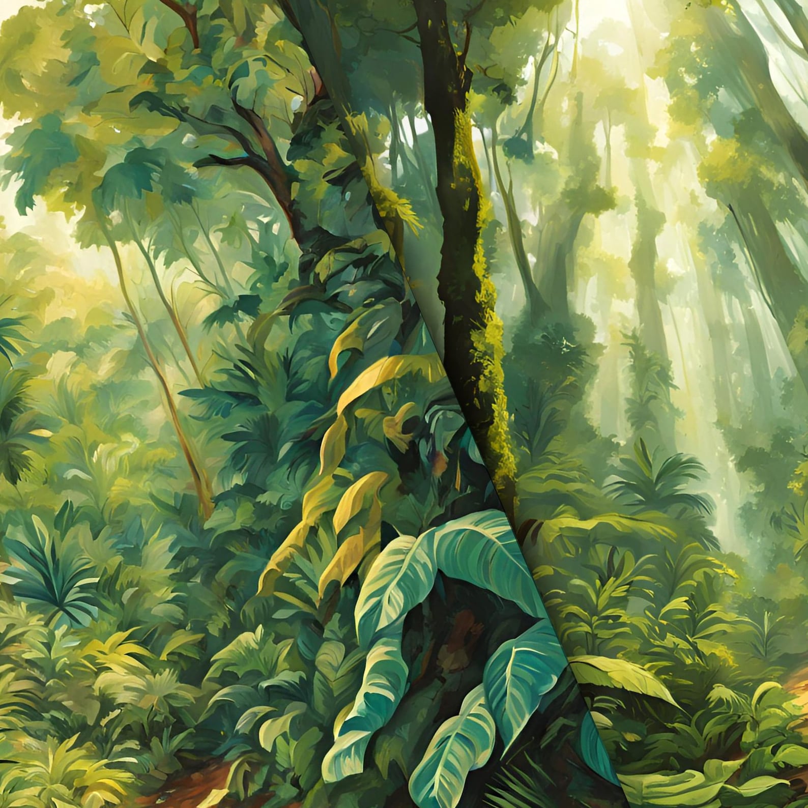 Watercolor Jungle Digital Paper Pack: Tropical Foliage (digital ...