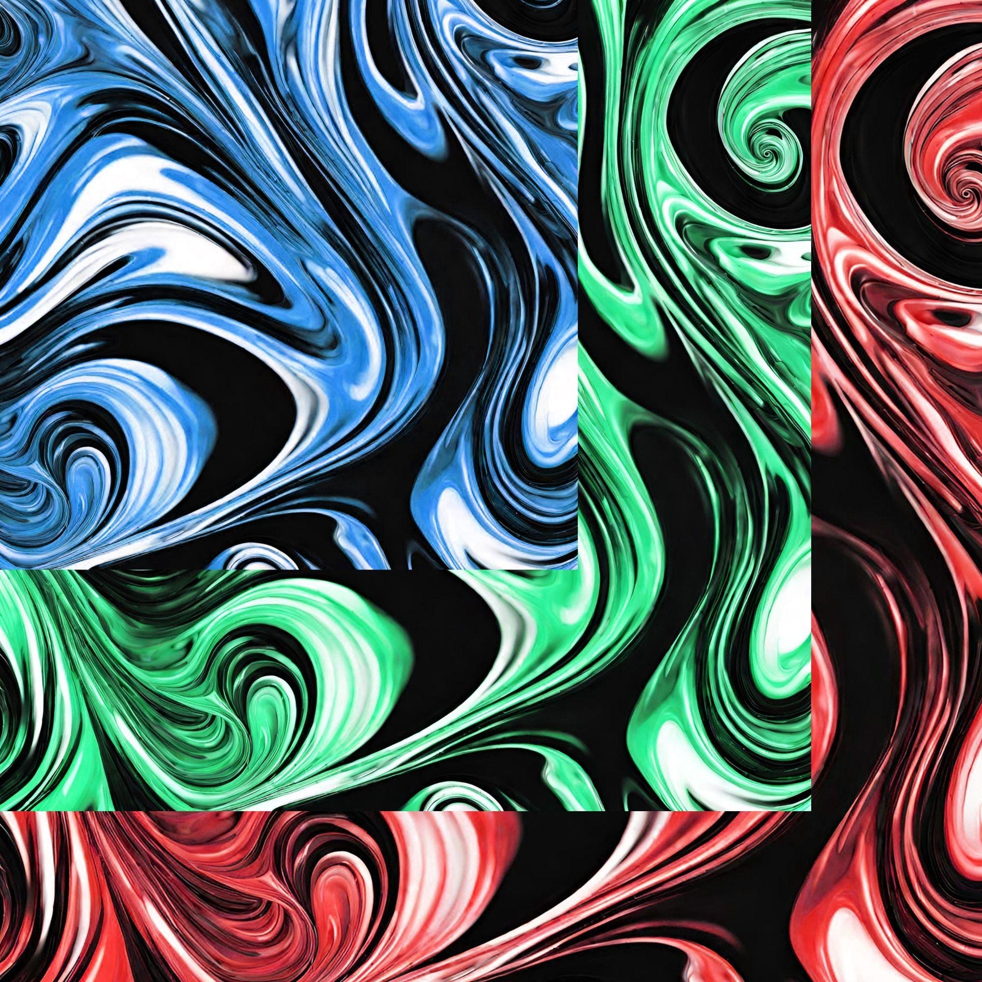 Colorful Swirls Digital Paper, Abstract Texture Backgrounds, Marble ...