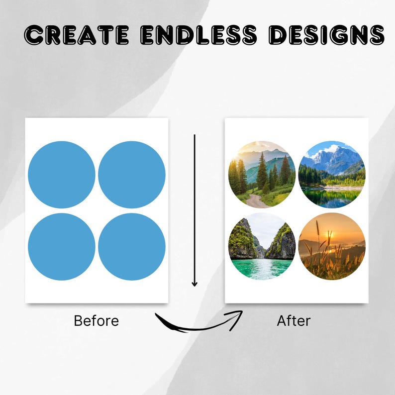 Circle Collage Sheet Template Bundle, 13 Sizes Circle Template, 8.5X11 ...