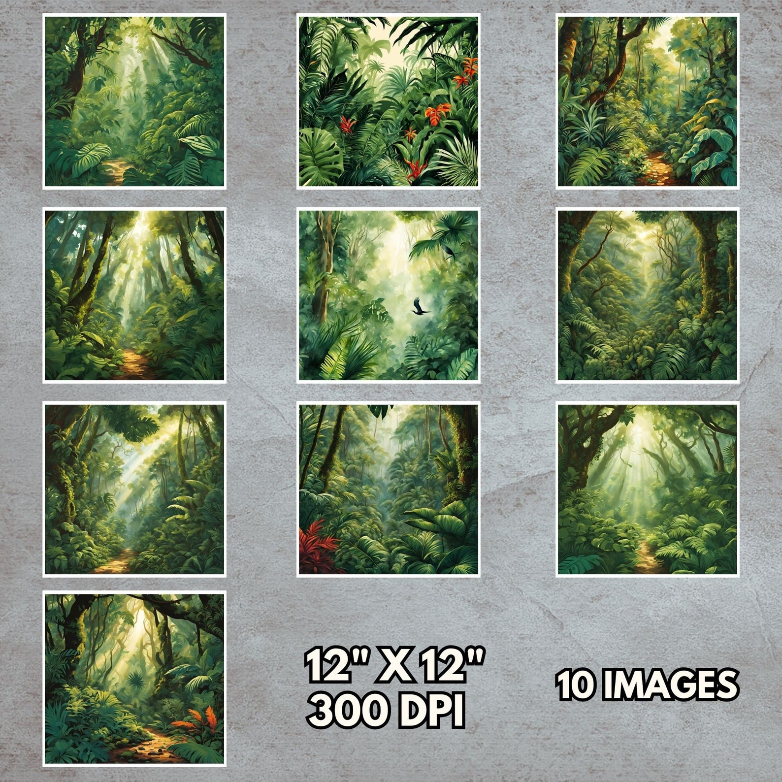 Watercolor Jungle Digital Paper Pack: Tropical Foliage (digital ...