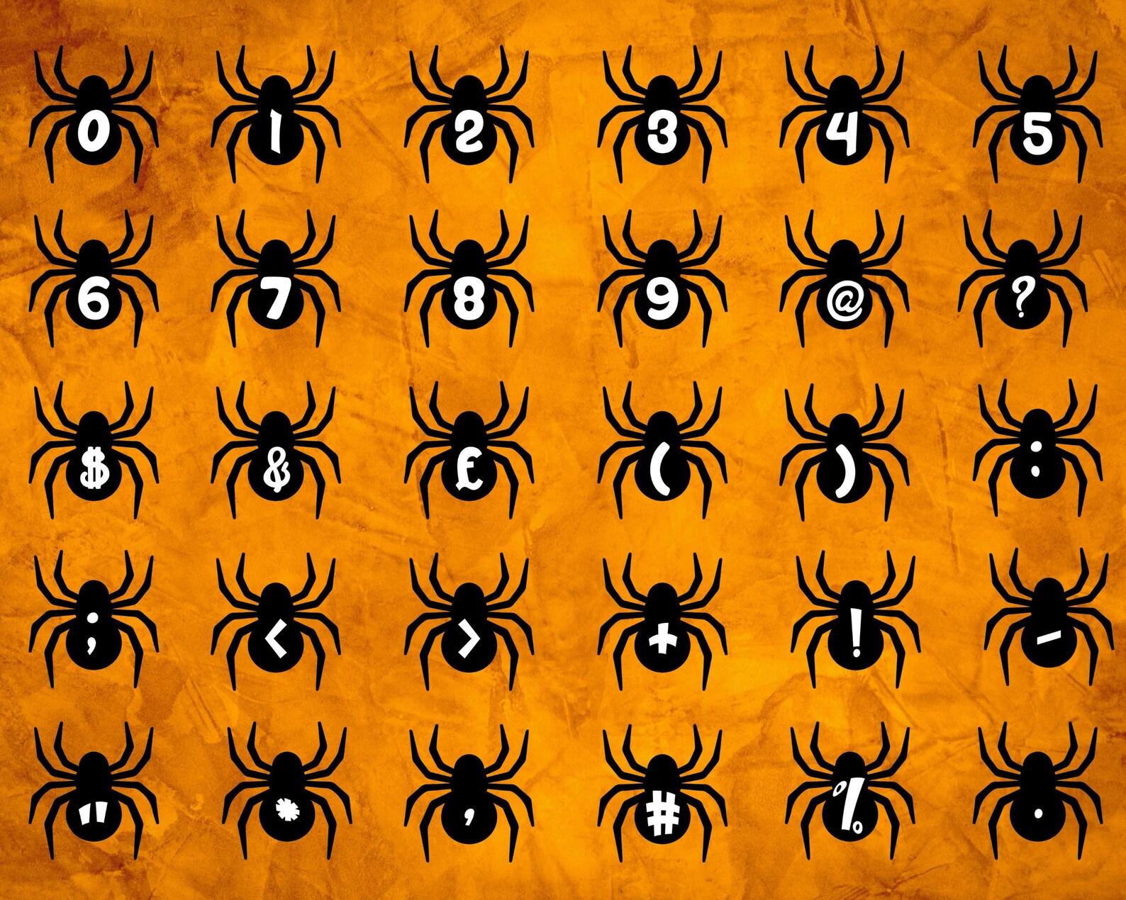 Spider Alphabet Svg Bundle,spider Svg Font, Halloween Alphabet Clip Art ...