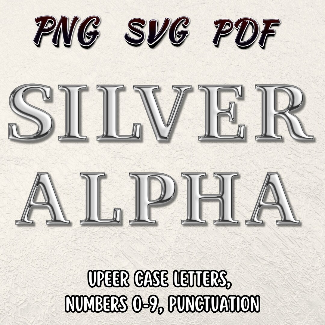 Silver Chrome Alphabet Letters, Liquid Silver Alphabet Letters in PNG ...