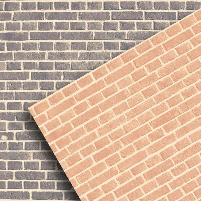 Brick Wall Digital Papers, Retro Colors Bricks Wall Pattern ...