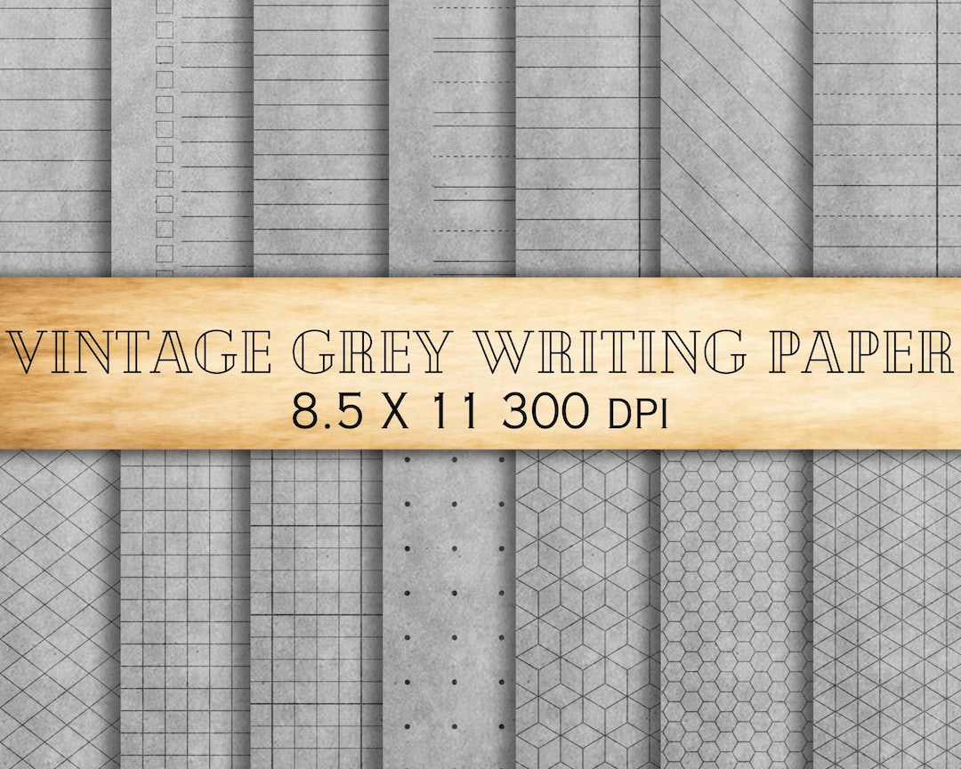 Grey Vintage Writing Paper,school Digital Paper,junk Journal Pages ...