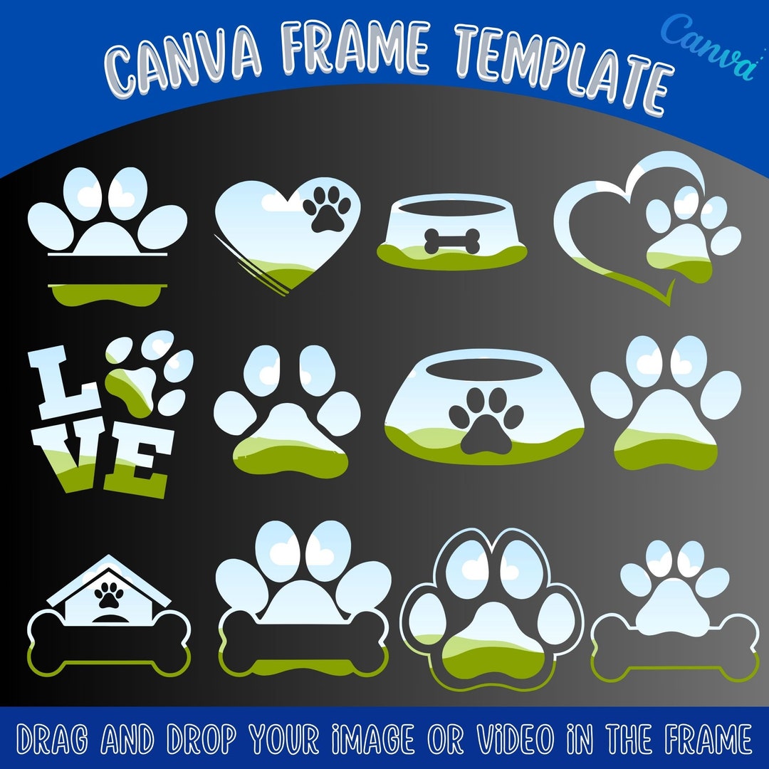 Design Your Own Dog Paw Canva Template, Dog Paw Photo Collage, Drag ...