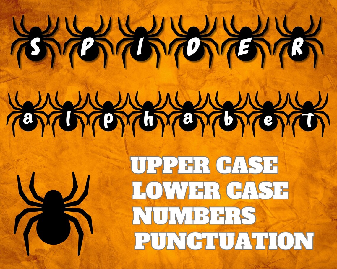 Spider Alphabet Svg Bundlespider Svg Font Halloween Alphabet - Etsy