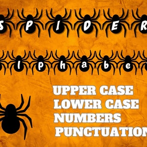 Spider Alphabet Svg Bundle,spider Svg Font, Halloween Alphabet Clip Art ...