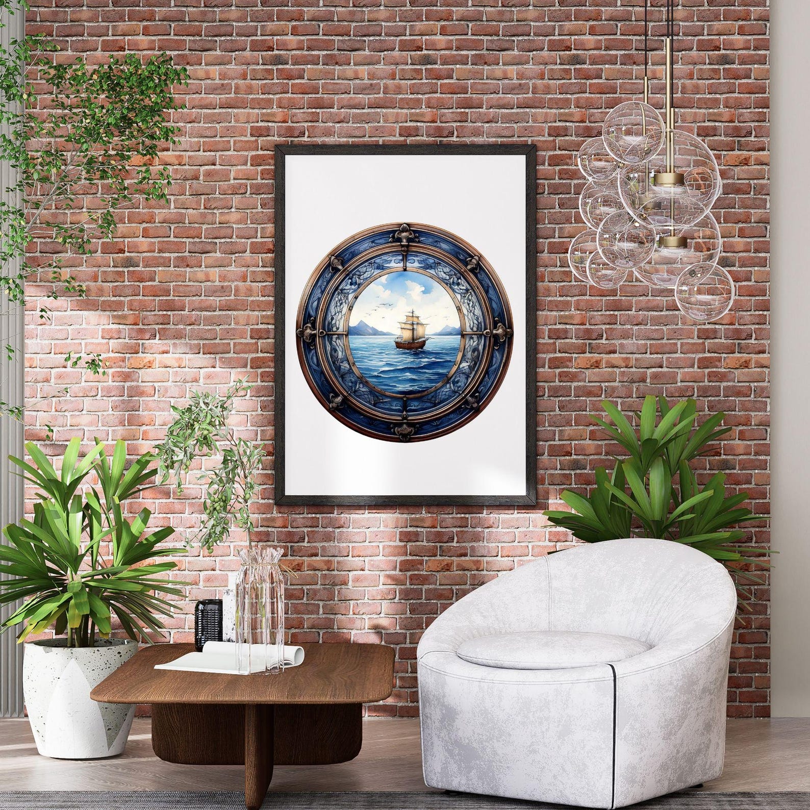 Sea View Window PNG Clip Art Set | Watercolor Ocean View Graphics ...