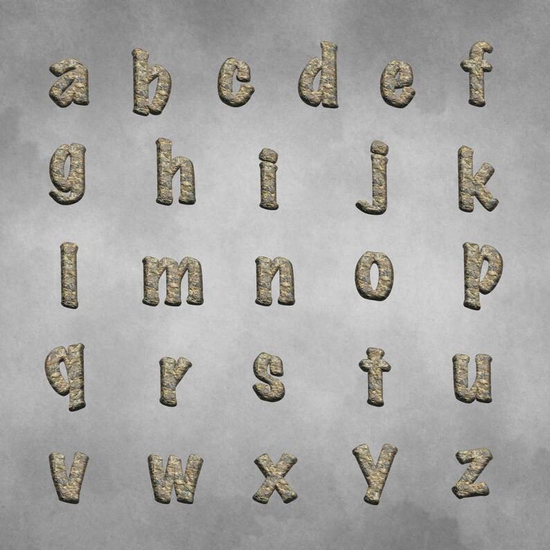 Stone Alphabet Letters and Numbers PNG, Rock Font Svg , Stone Pattern ...