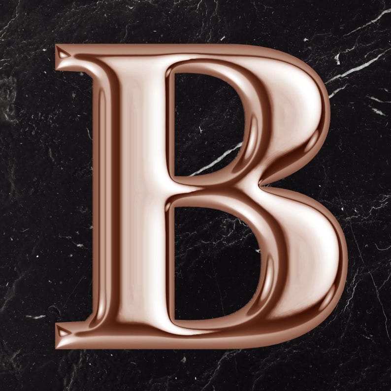 Rose Gold Chrome Alphabet Letters,liquid Rose Gold Alphabet Letters in ...