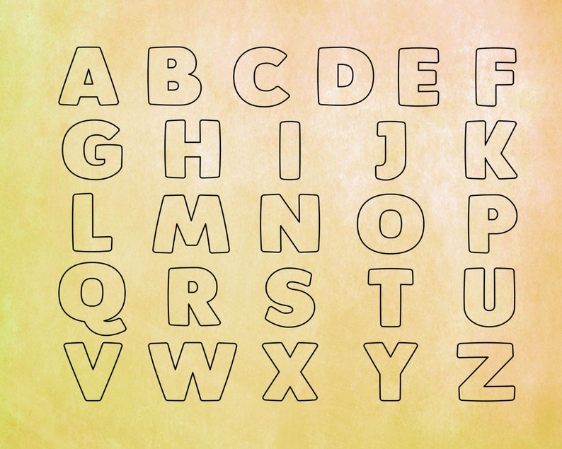 OUTLINE LETTERS and Numbers SVG, Png, Eps and Pdf Files,outline Font ...