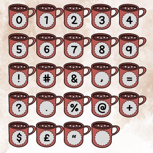 Hot Chocolate Alphabet Letters Clip Art Christmas Themed - Etsy