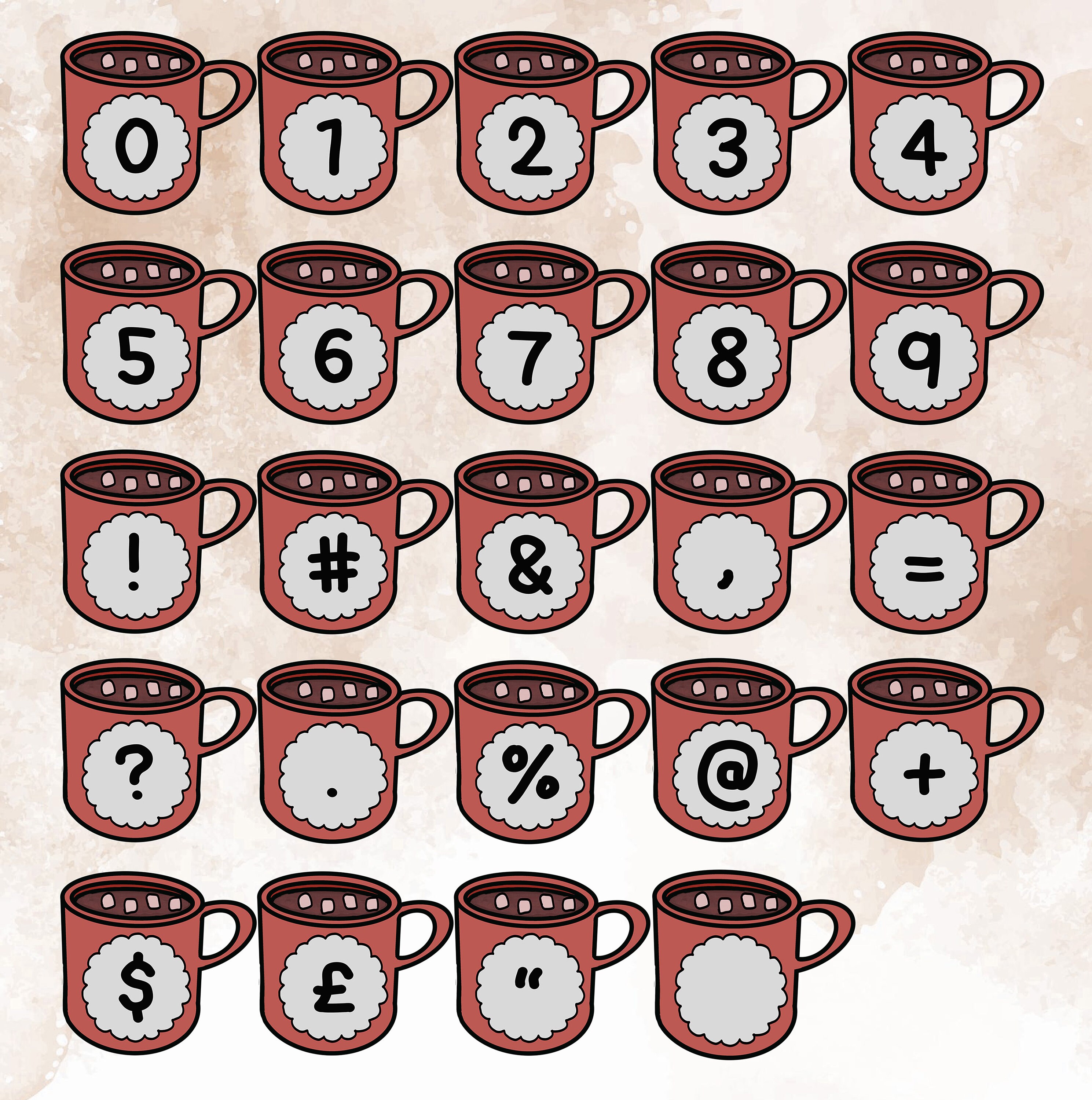 Hot Chocolate Alphabet Letters Clip Art Christmas Themed - Etsy