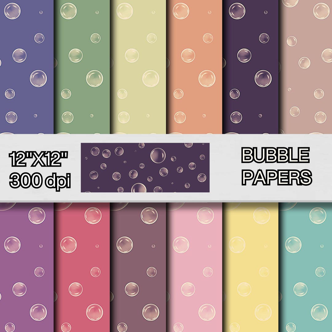 Bubbles Digital Paper, Soap Bubbles Pattern Digital Paper, Digital ...