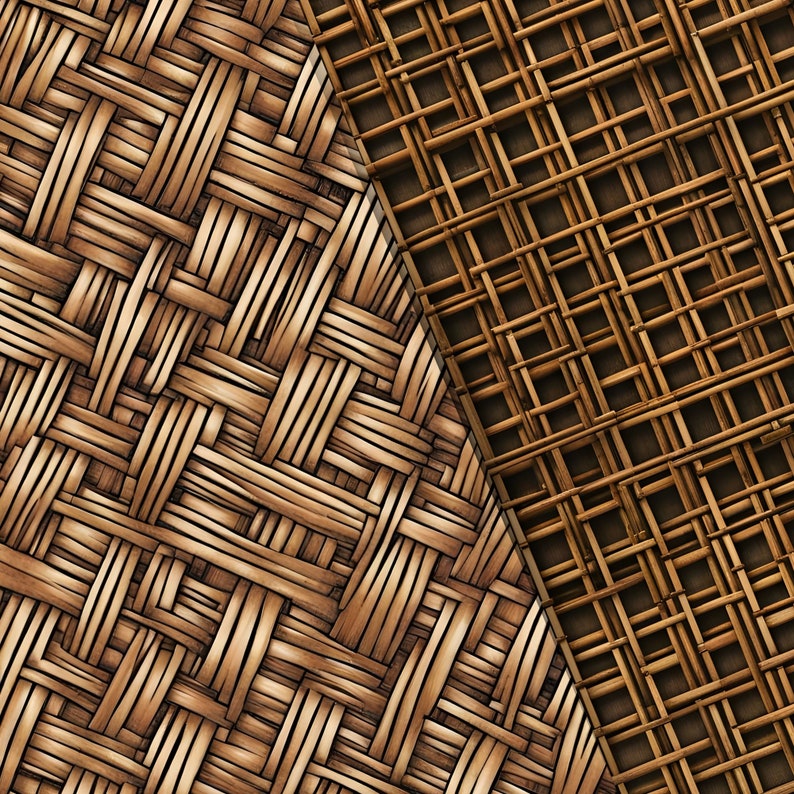 Rattan Texture Digital Papers, Wicker Weave Backgrounds, Nature ...