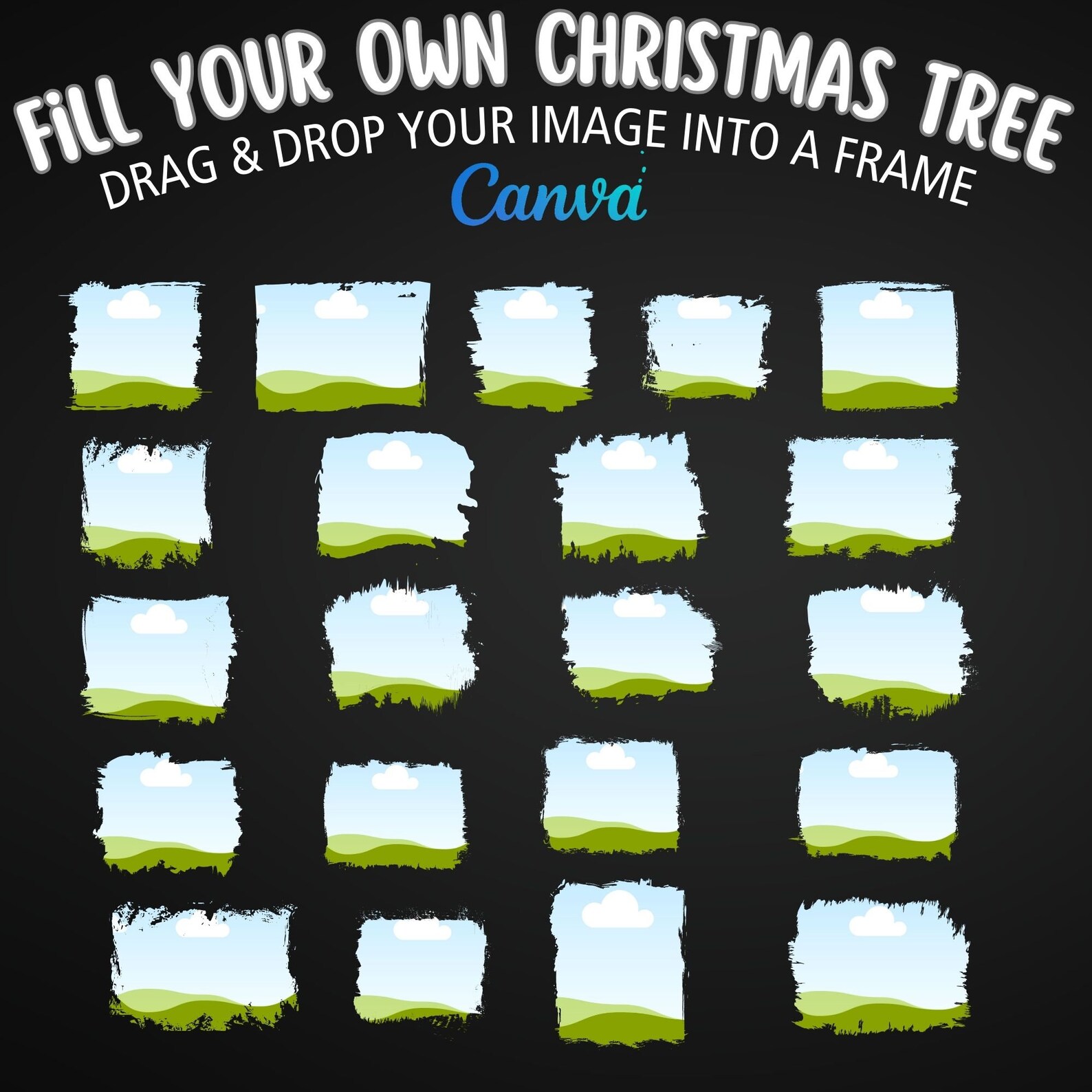 Bleach Effect Distressed Edge Canva Frames, Design Your Own Canva Frame ...