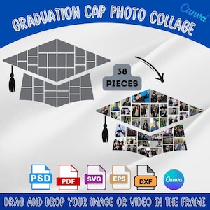 Graduation Cap Photo Collage 38 Pcs Graduation Cap Photo Collage Canva ...