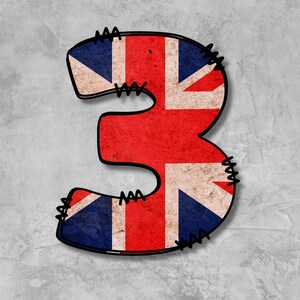 United Kingdom Flag Doodle Letters , Vintage United Kingdom Flag Uppercase and Lowercase Letters ...