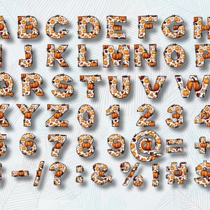 Fall Doodle Alphabet Letters SVG, Alpha Doodle, Autumn Themed Alpha PNG ...