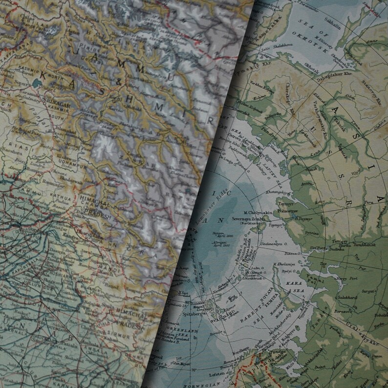 Maps Digital Paper Pack - Instant Download Printable Old World Maps ...
