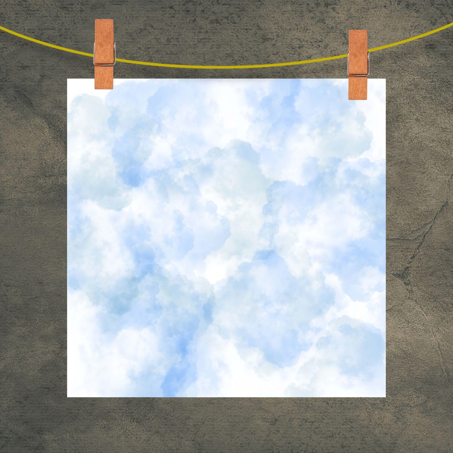 Watercolor Cloud Texture Digital Papers Pack, Blue Sky Digital ...