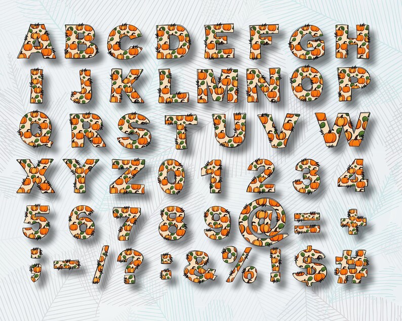 Fall Doodle Alphabet Letters SVG, Alpha Doodle, Autumn Themed Alpha PNG ...