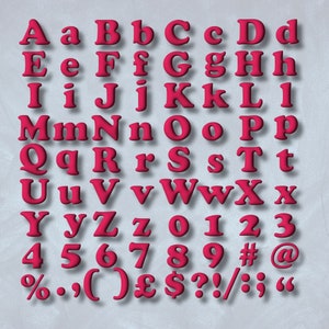 3D Inflated Red Alphabet Letters, 3D Sublimation Puffy Alphabet Letters ...