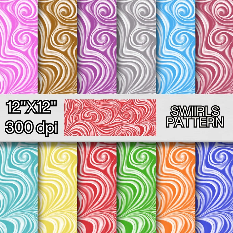 Colorful Wavy Digital Paper, Wavy Swirl Backgrounds, Liquid Marble ...
