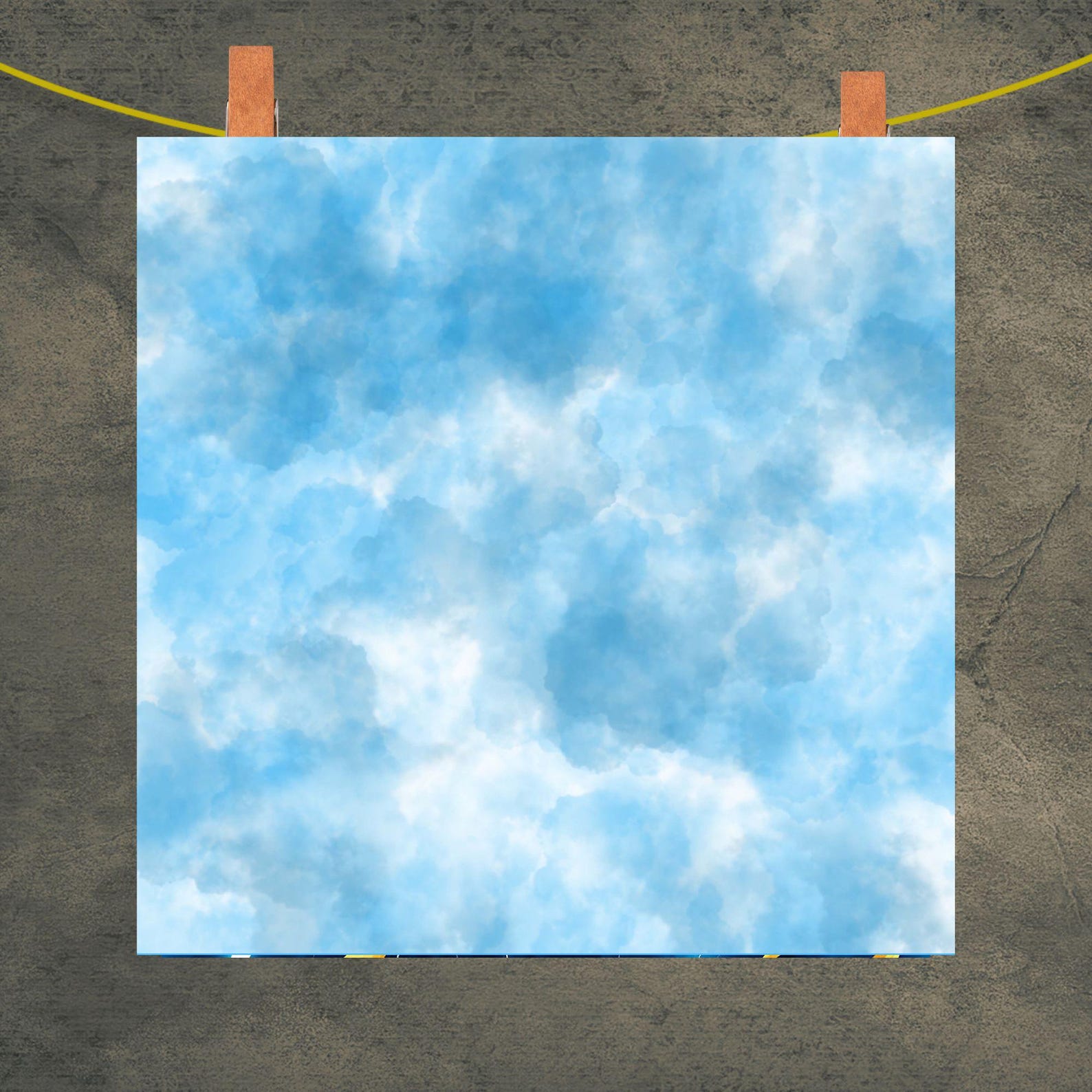 Watercolor Cloud Texture Digital Papers Pack, Blue Sky Digital ...