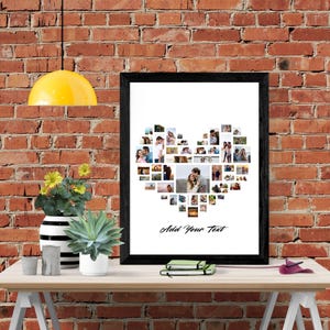 Editable Canva Love Heart Photo Collage Template,customizable Digital ...