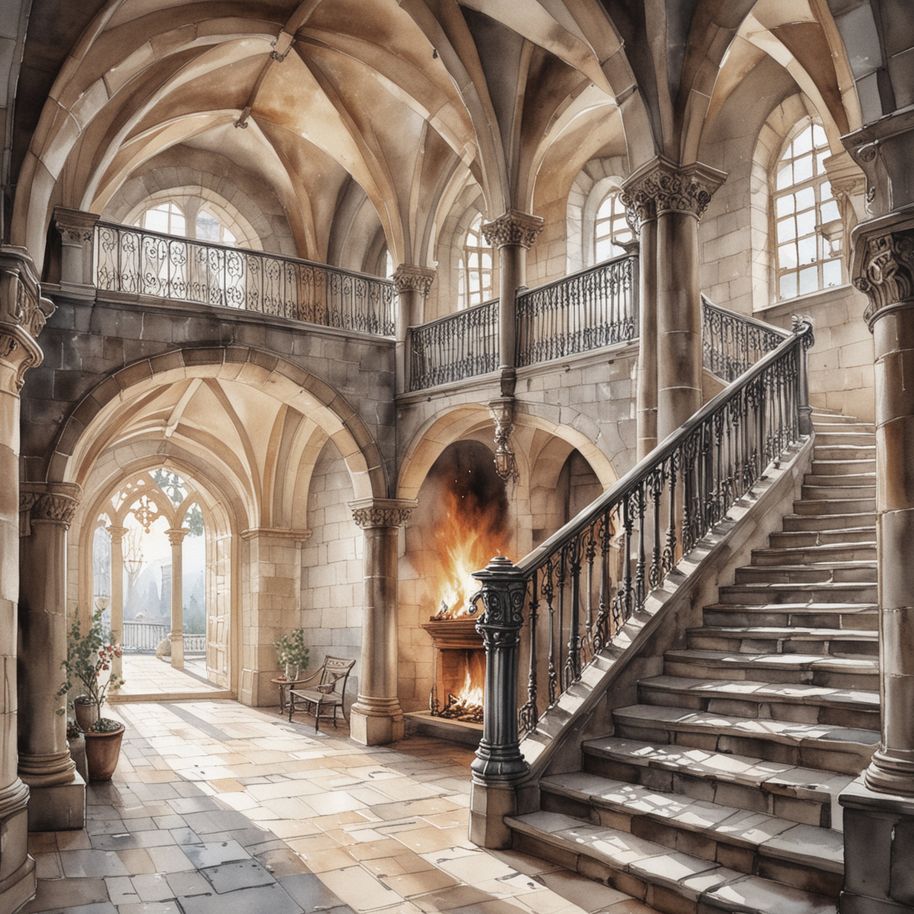 Medieval Castle Clip Art Set, Digital Scrapbooking Papers, Ancient ...