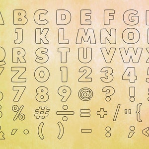 OUTLINE LETTERS and Numbers SVG, Png, Eps and Pdf Files,outline Font ...