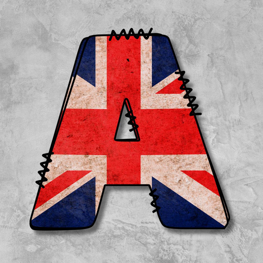 United Kingdom Flag Doodle Letters , Vintage United Kingdom Flag ...