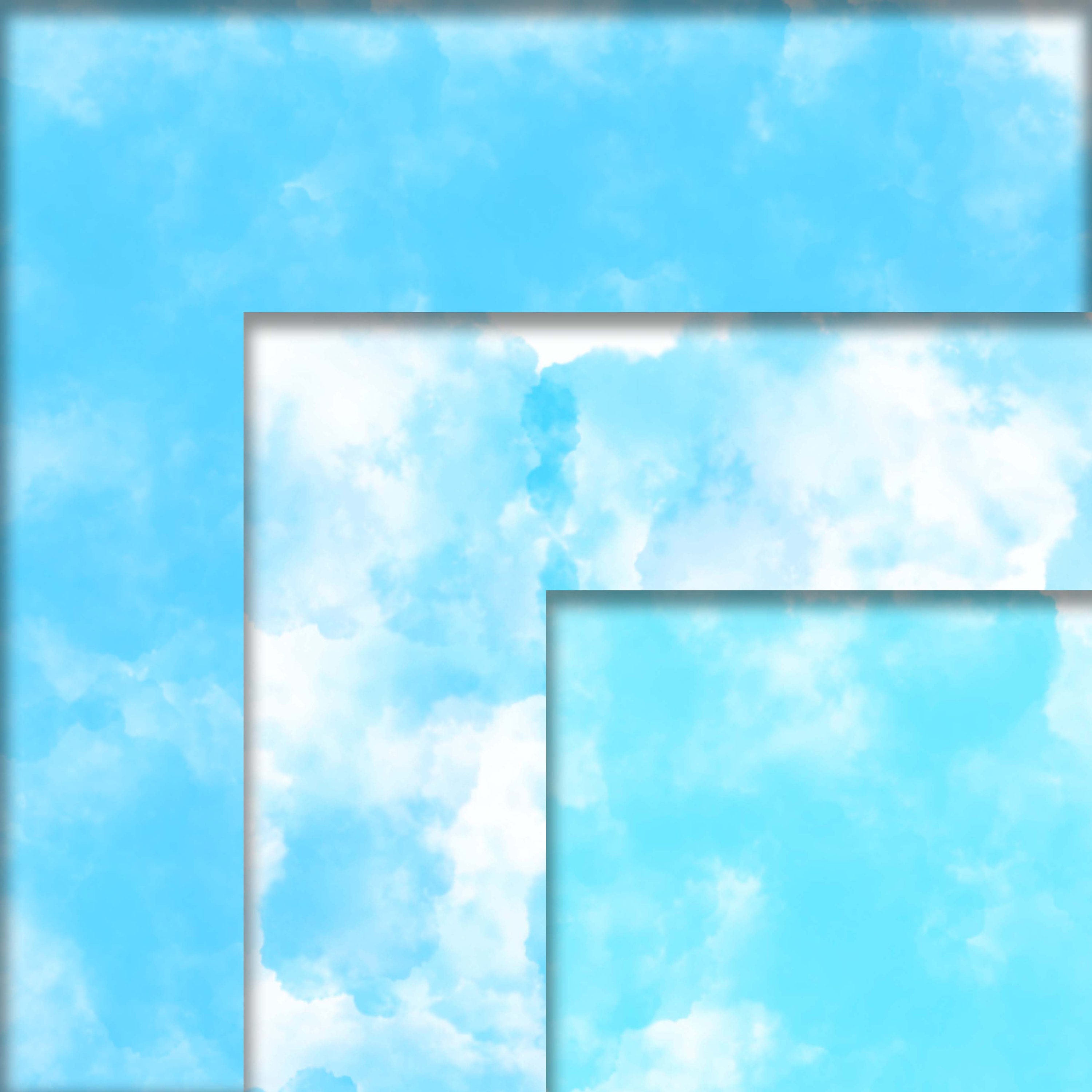 Digital Papers Pack, Blue Sky Scrapbooking Paper, Cloud and Sky ...