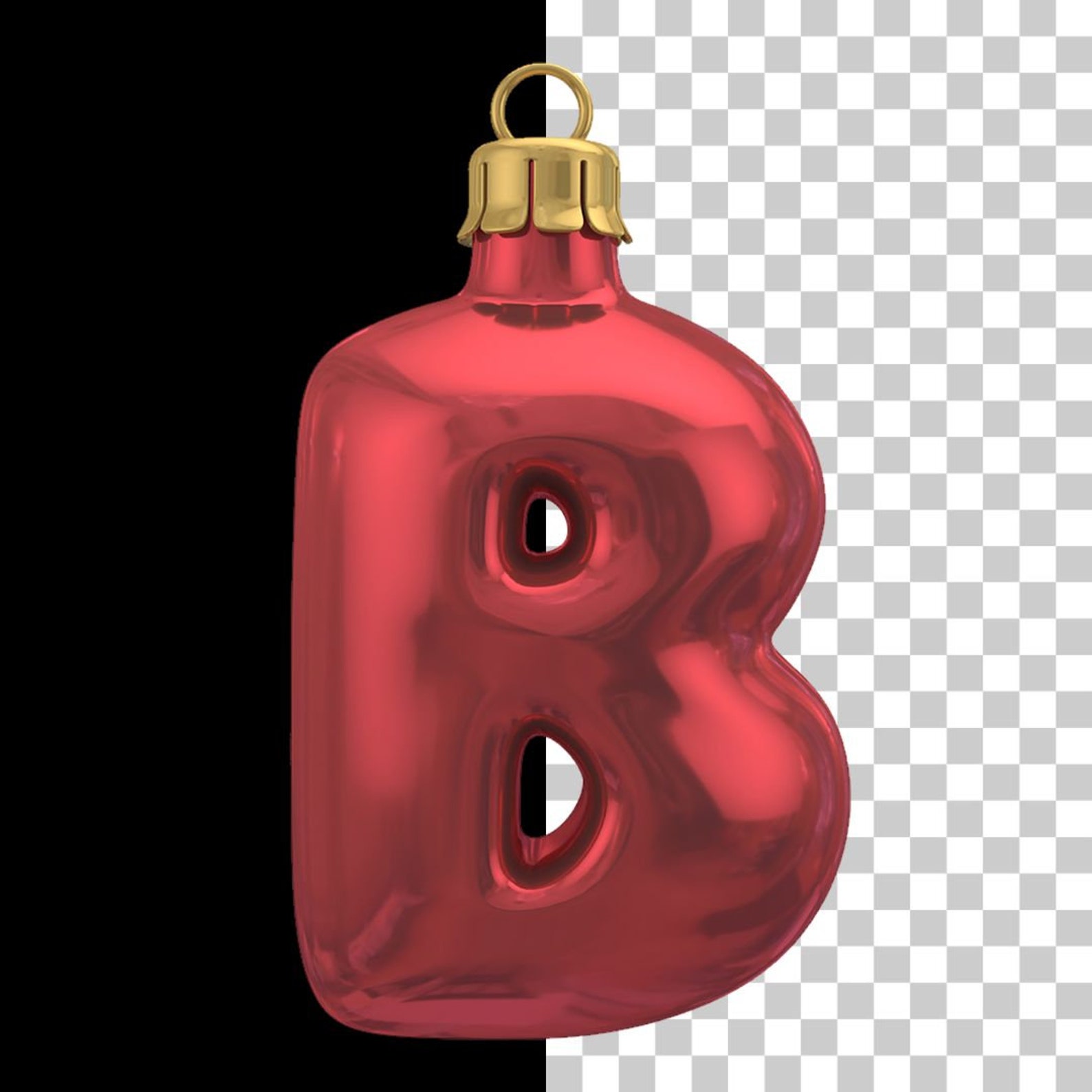 3D Red Christmas Alphabet Letters Set, Holiday Banner Letters, Xmas ...