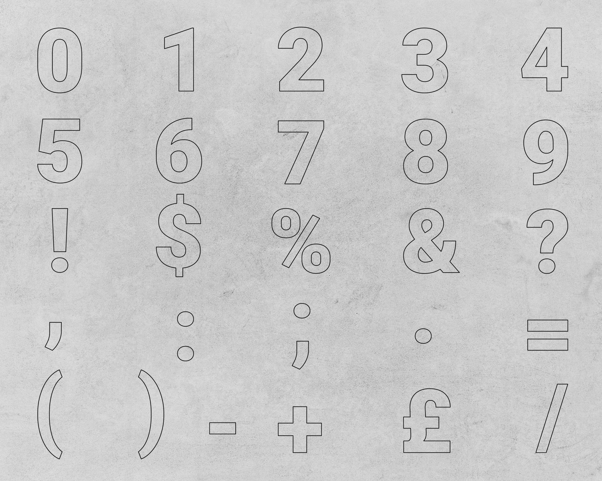 OUTLINE LETTERS and Numbers SVG, Png and Pdf Files, Outline Font Hollow ...