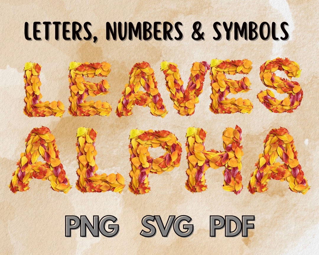 Autumn Leaves Alphabet Letters Clip Art Set Fall Font SVG - Etsy