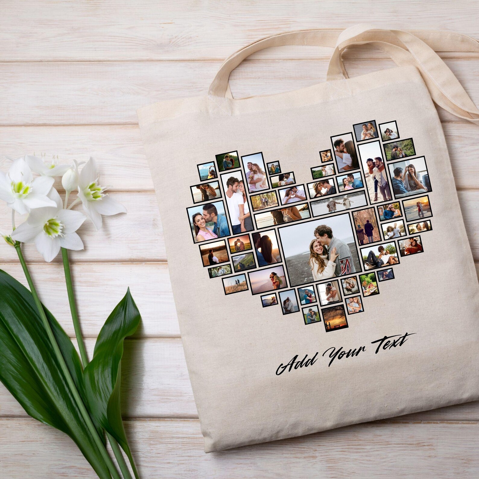 Editable Canva Love Heart Photo Collage Template,customizable Digital ...