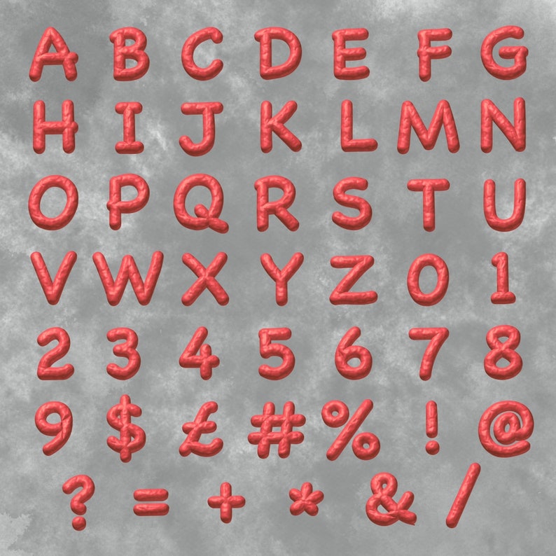 3D Play Dough Alphabet Letters Clip Art Set, Clay Font SVG, Modeling ...