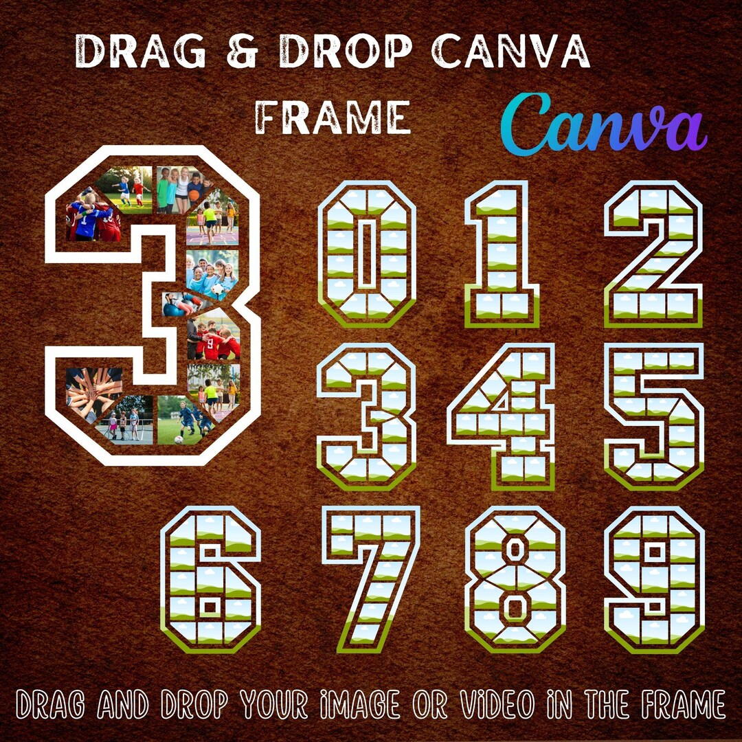Sports Number Photo Collage Template for Canva (digital Download) - Etsy
