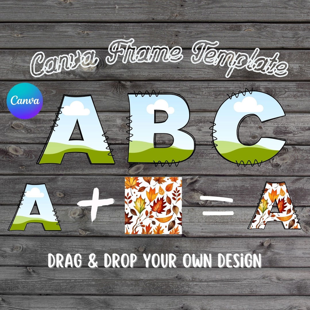 Editable Canva Frame Alphabet Template , Frame Doodle Digital Alphabet ...