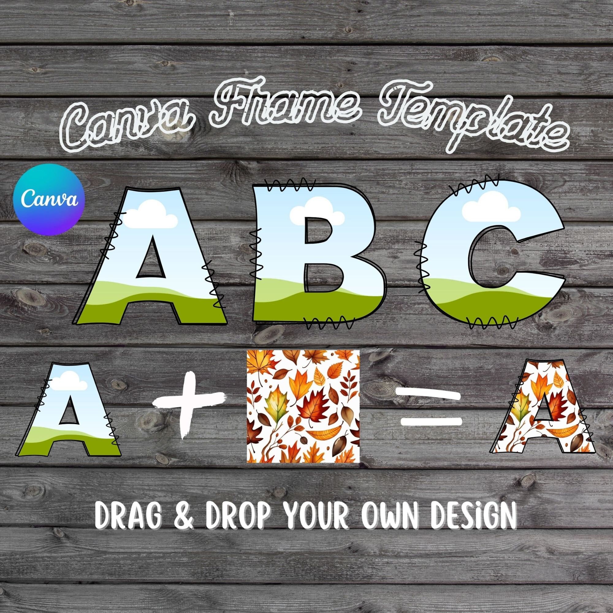 Editable Canva Frame Alphabet Template , Frame Doodle Digital Alphabet ...
