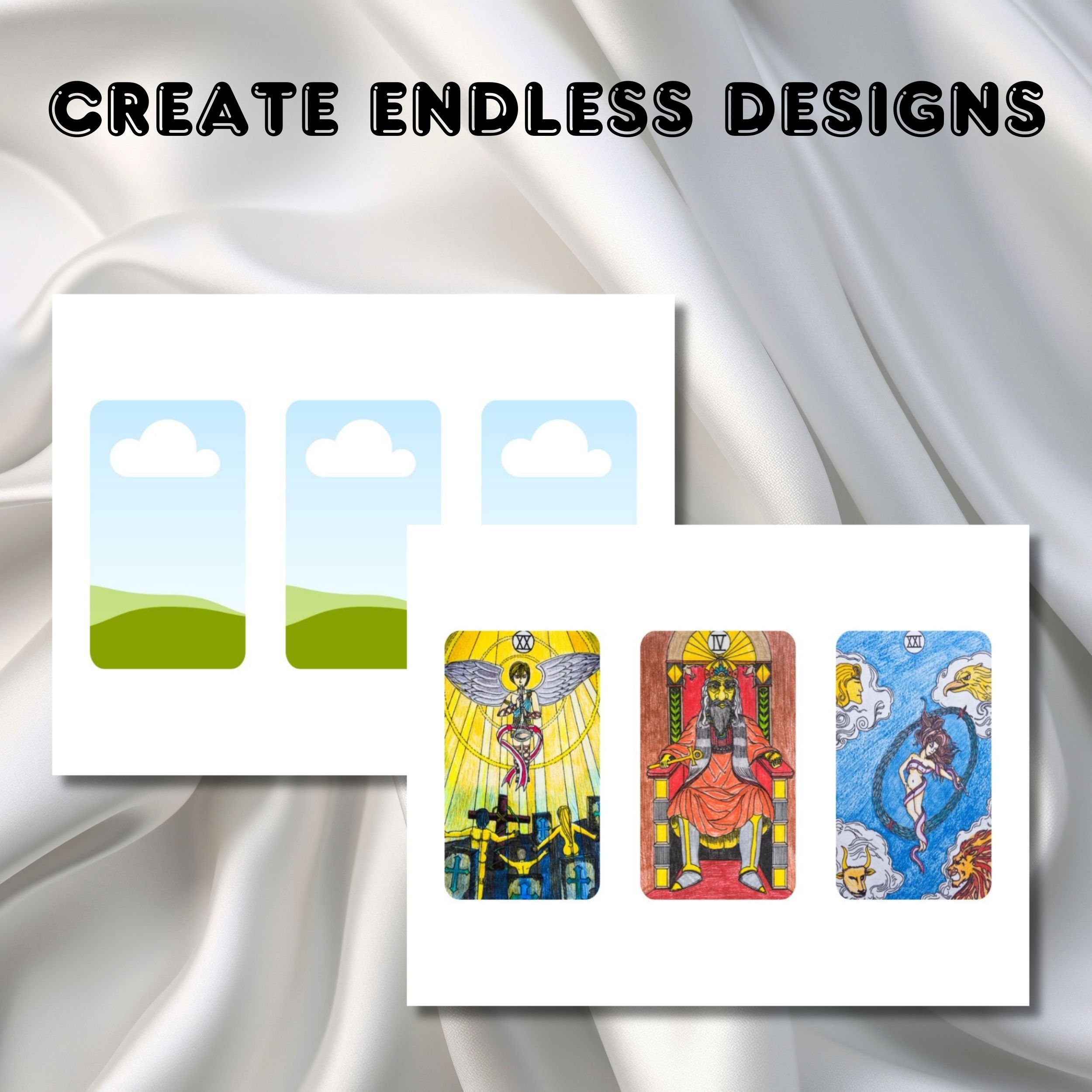 Tarot Card Editable Template 2.75"x4.75", Canva Tarot Template, DIY ...