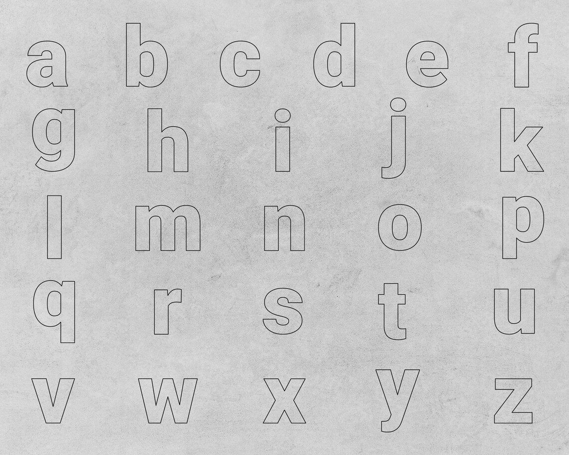 OUTLINE LETTERS and Numbers SVG, Png and Pdf Files, Outline Font Hollow ...