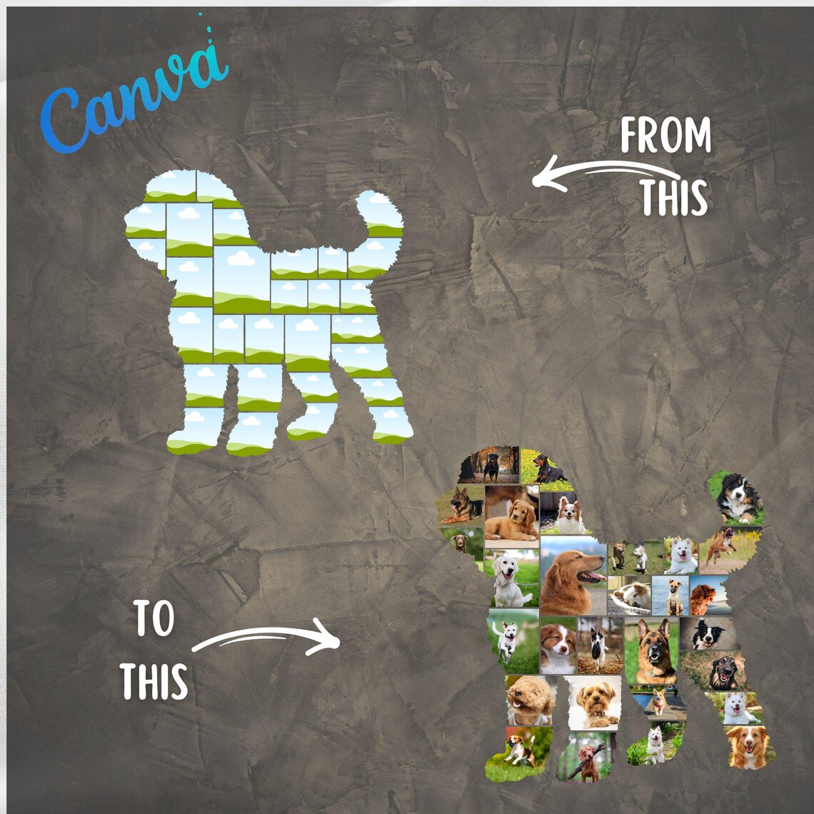 Cockapoo Photo Collage Canva Template| Custom Pet Memorial Gift ...