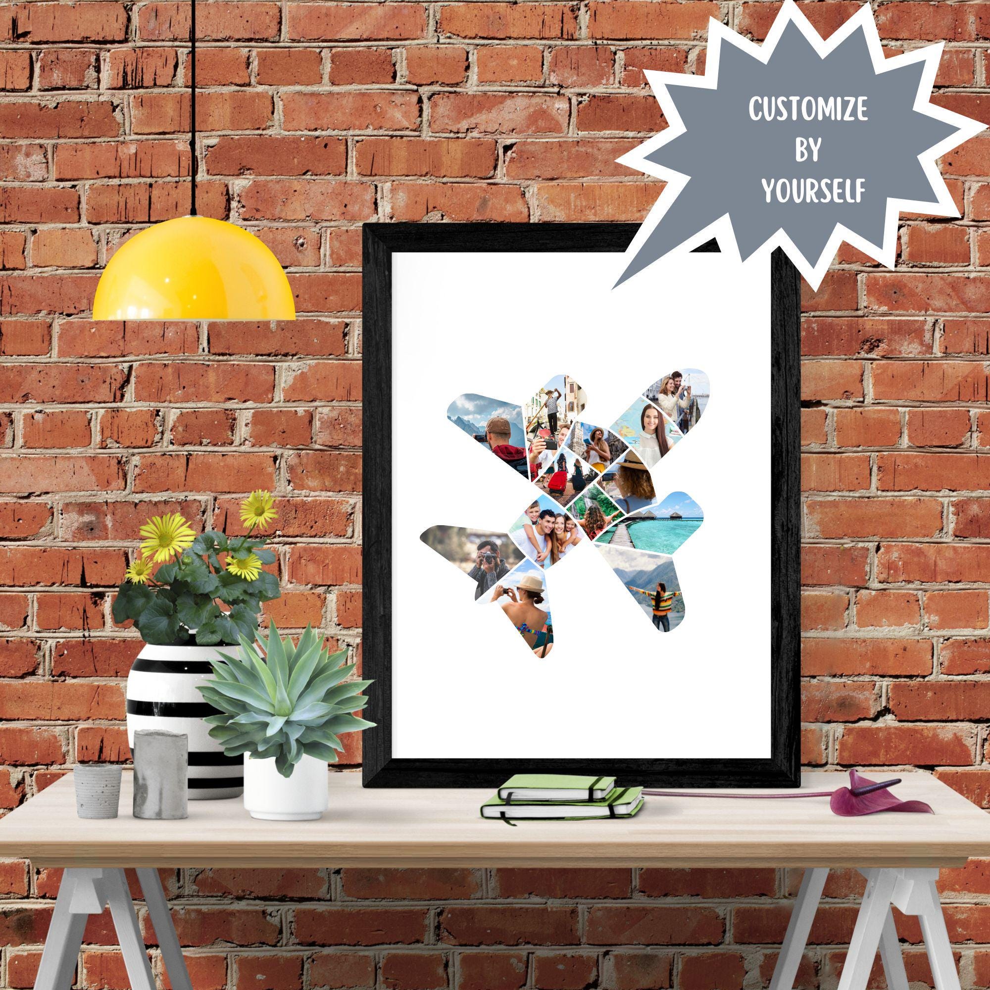 Plane Photo Collage Canva Template | Airplane Template | Travel Photo ...