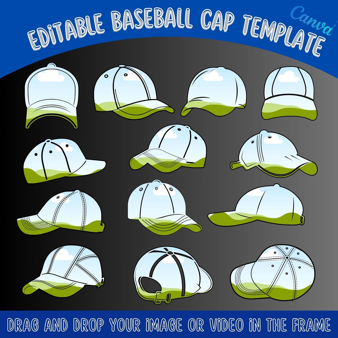 Fill Your Own Editable Baseball Cap Canva Frame , Baseball Cap Canva ...