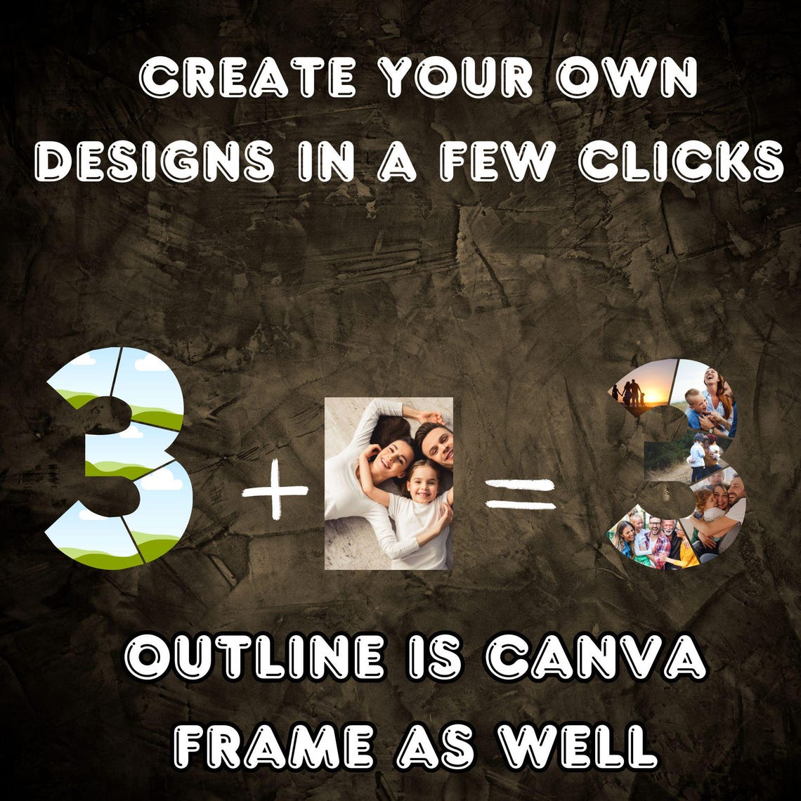 Editable Numbers Photo Collage Template | Digital Printable Digits ...