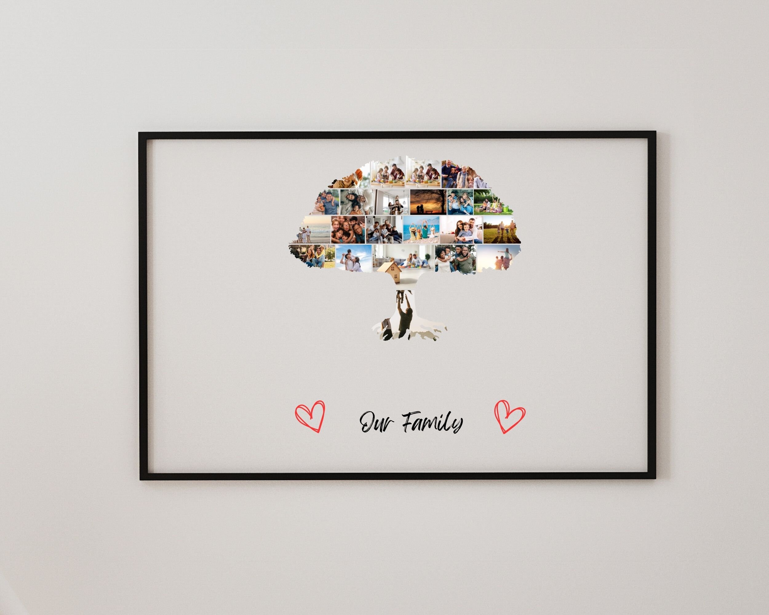 Editable Family Tree Photo Collage Template , Family Tree Anniversary ...